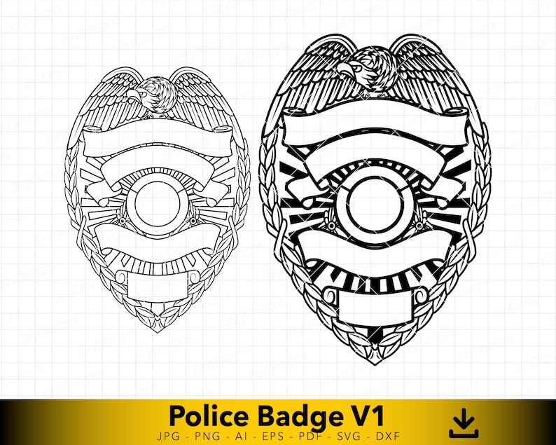 Blank Police Badge Svg, Eagle on Top of Police Badge , Police Officer ...