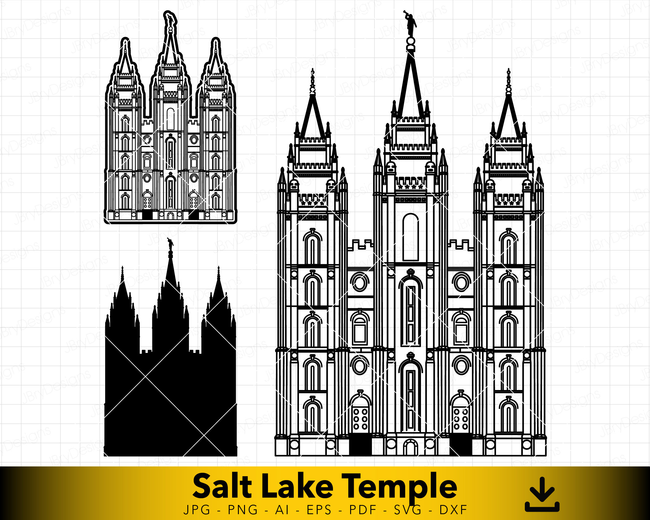 Salt Lake Temple Svg, LDS Temple Svg, Salt Lake City Utah Mormon Temple ...