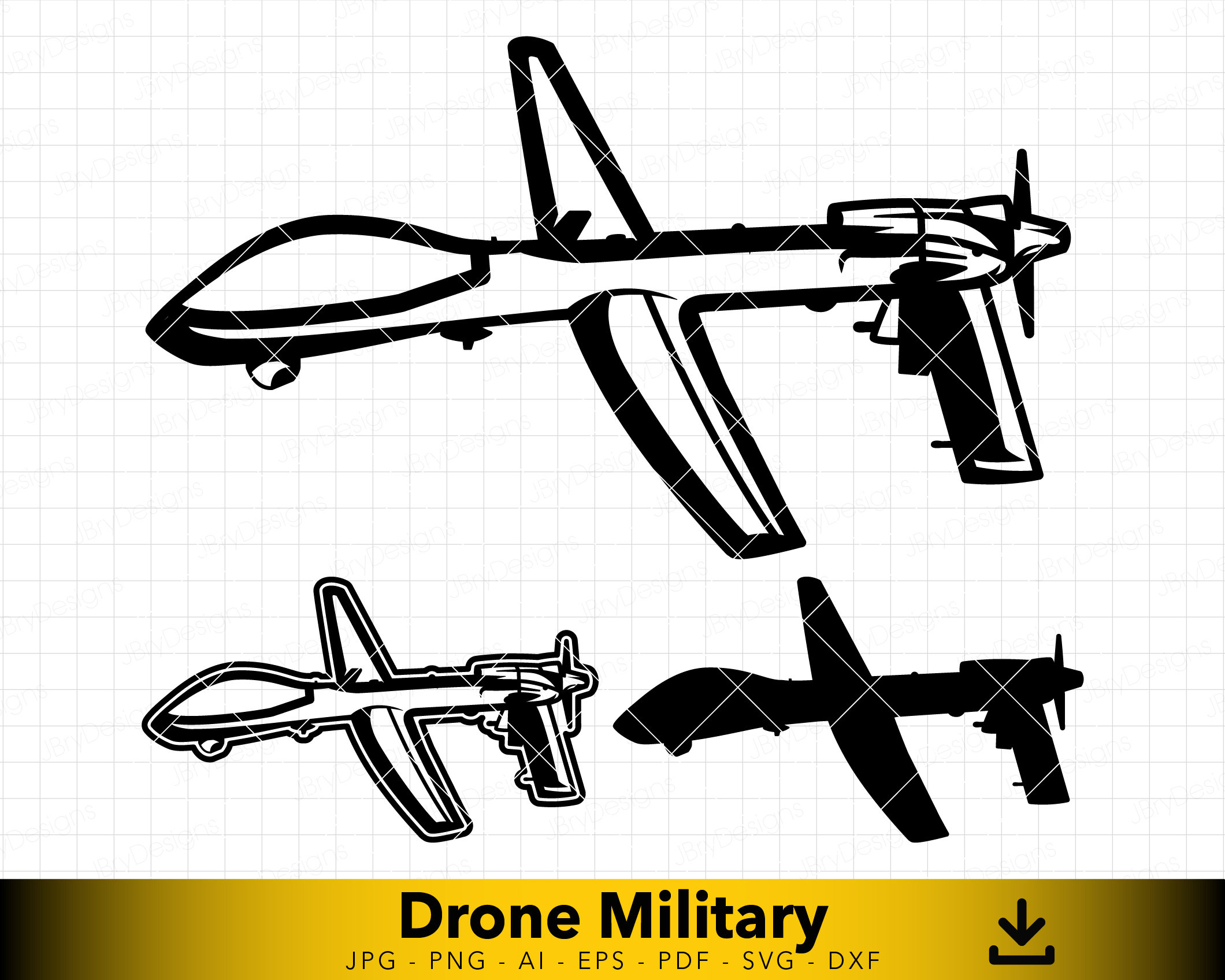 Military Drone Svg, Drone Svg, Military Drone Silhouette, Military ...