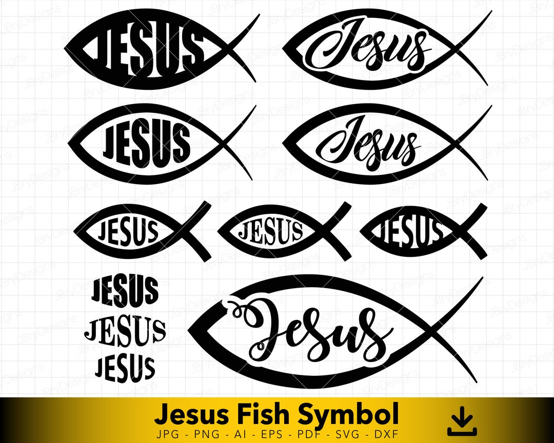Jesus Fish Symbol Svg, Fish Sign Svg, Jesus Fish Symbol Silhouette ...