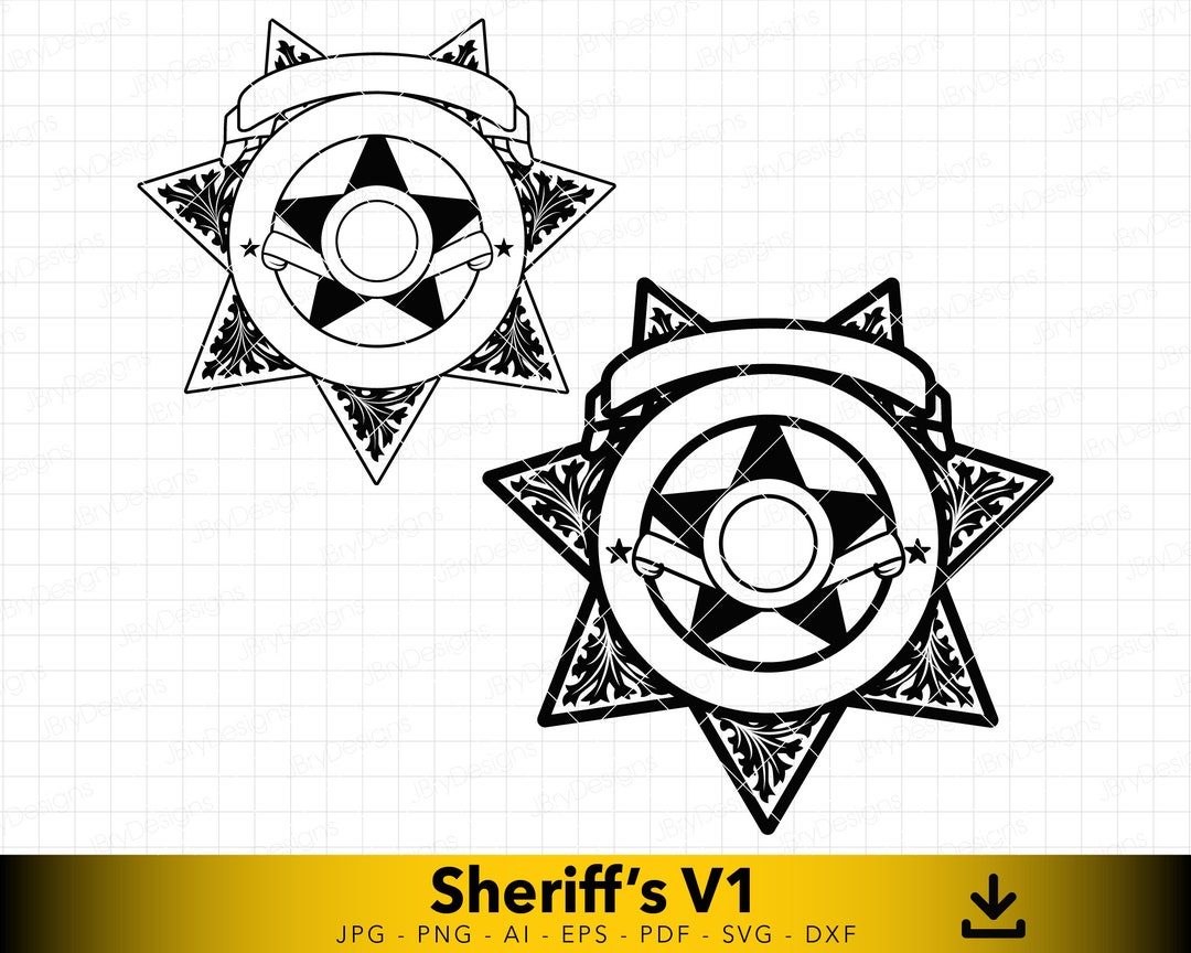 Blank Sheriff Badge Svg, 7 Point Sheriff Star, Sheriff's Office ...