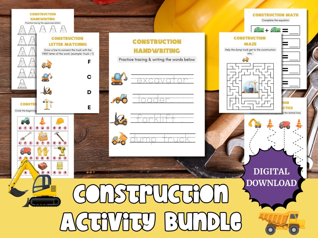 Construction Preschool Worksheets, Printables, Truck Busy Book, Toddler ...