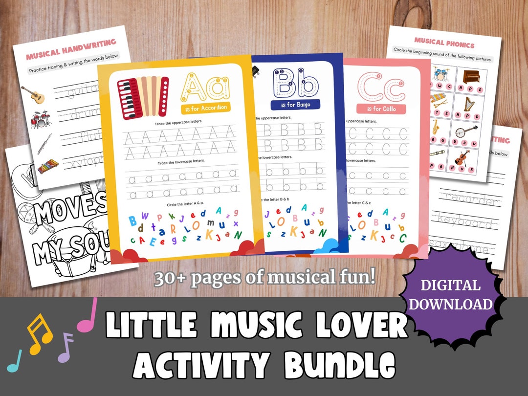 Music Printable Worksheets for Toddlers, Preschoolers & Kindergarteners ...