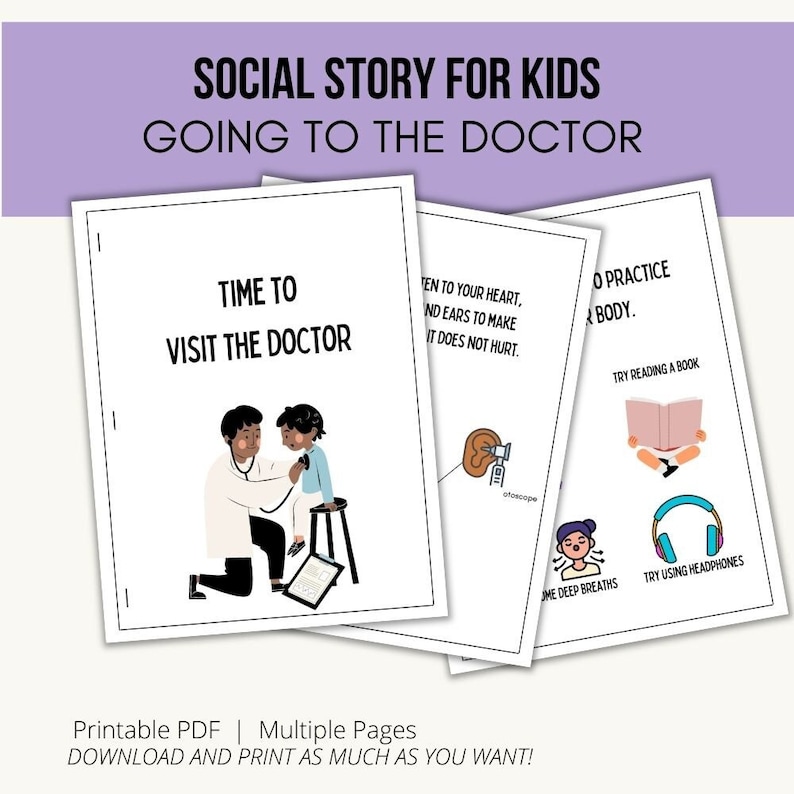 Doctor Visit Social Story for Kids, Toddler Social Stories, Autism ...