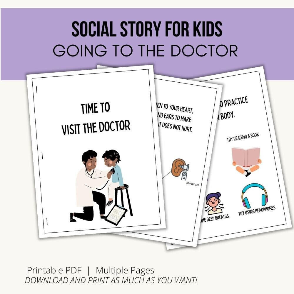 Doctor Visit Social Story for Kids, Toddler Social Stories, Autism ...