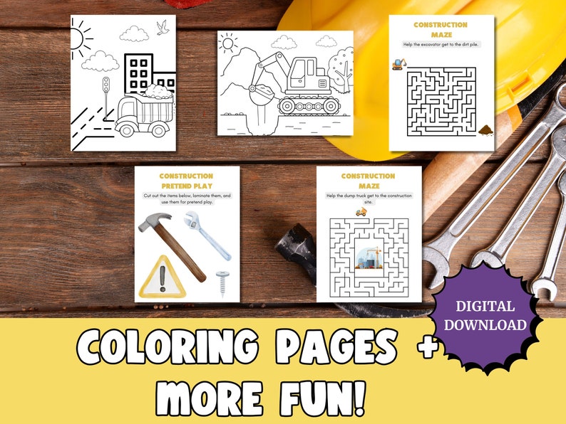 Construction Preschool Worksheets, Printables, Truck Busy Book, Toddler ...