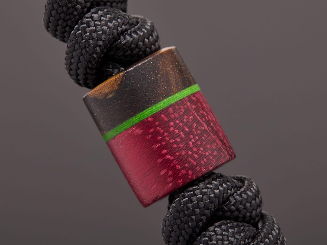 EDC Lanyard Bead - Exotic Wood & Micarta - Blackheart, Purpleheart ...