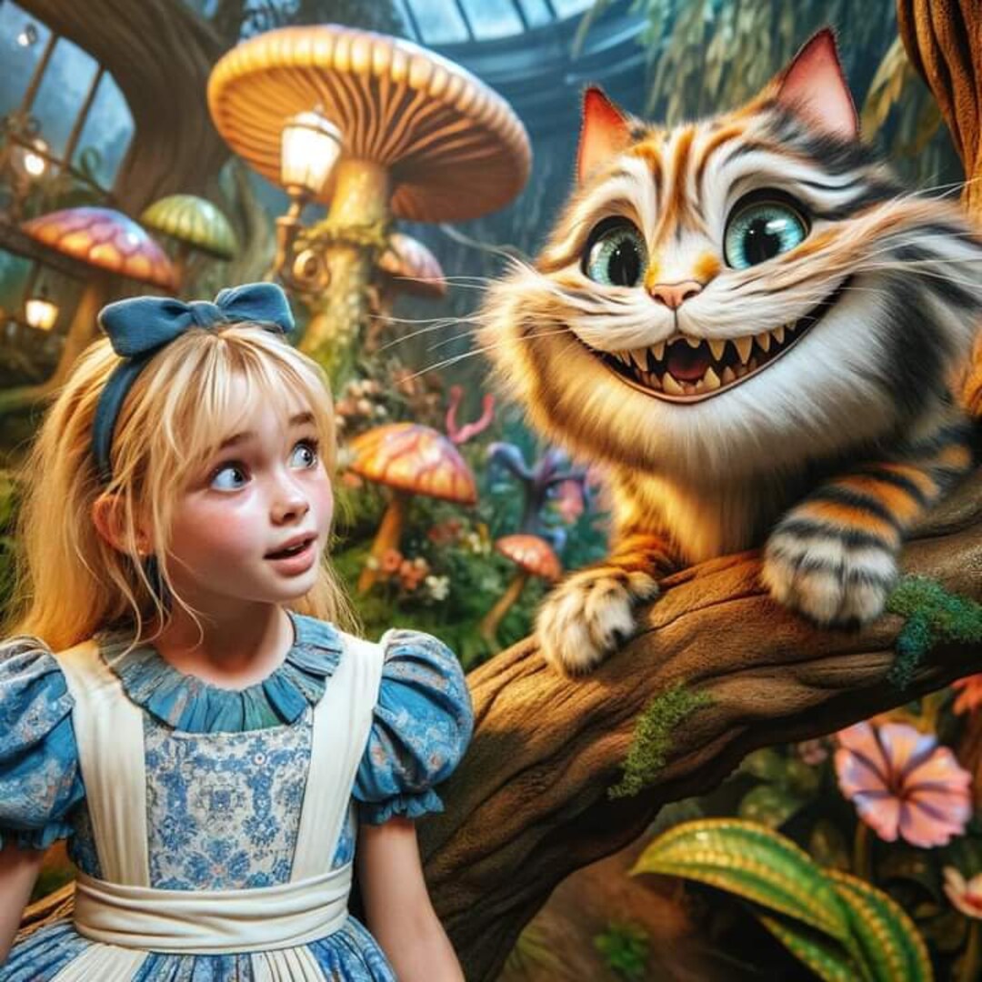 Alice Meets the Cheshire Cat - Etsy