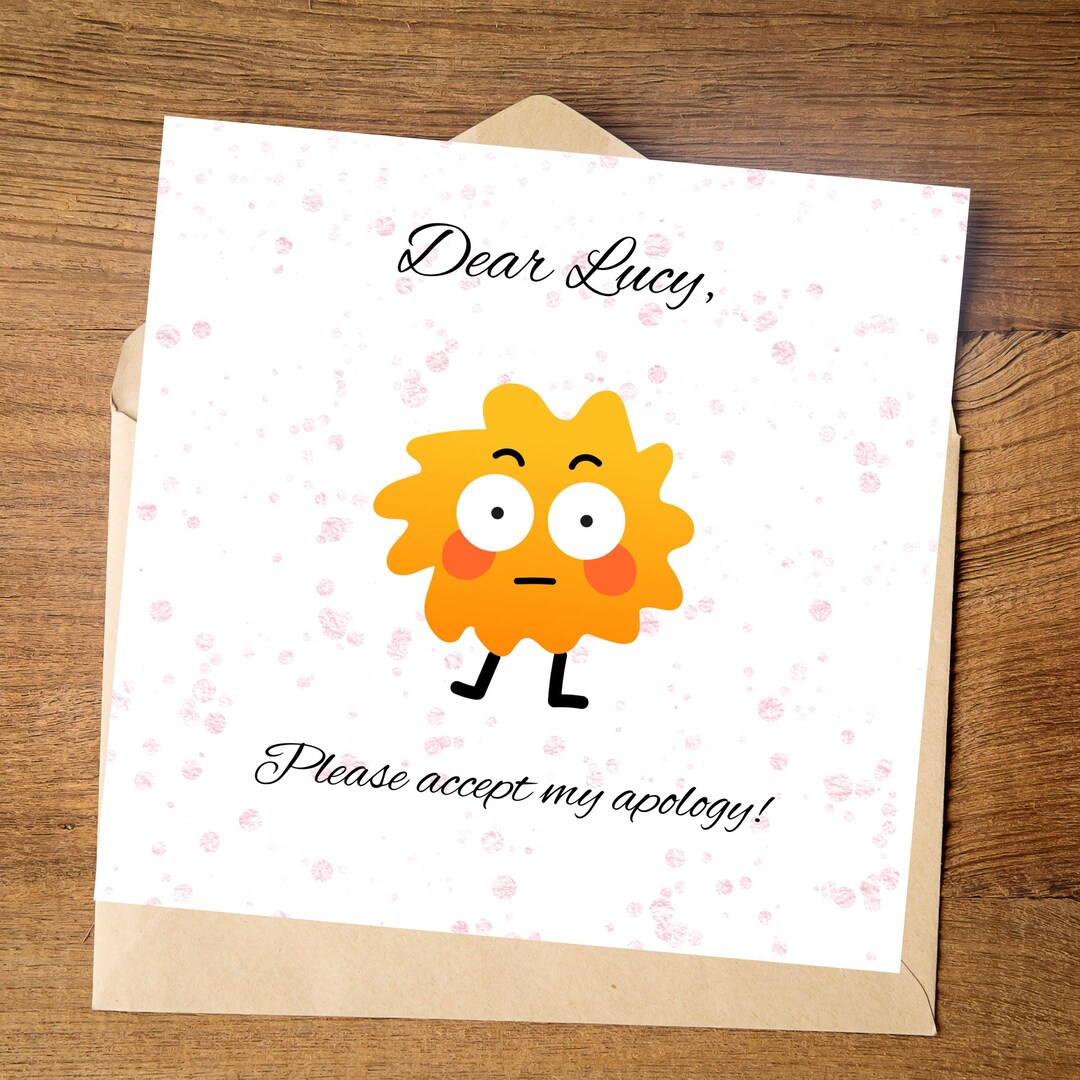 PERSONALISED Sincere Apology Card Custom Name Personalised Card ...