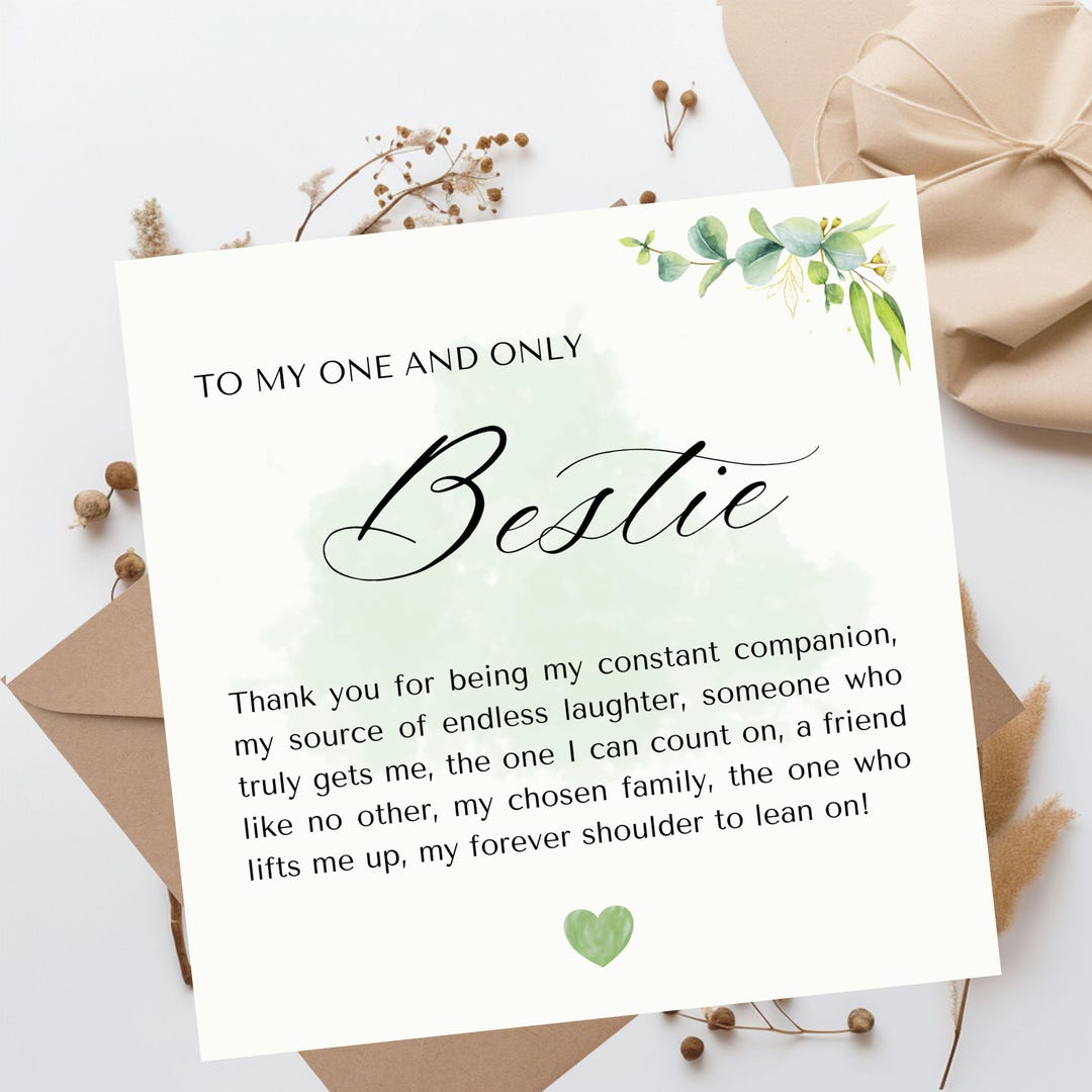 Best Friend Card Forever Friends Bestie Memories Bestie for Life ...