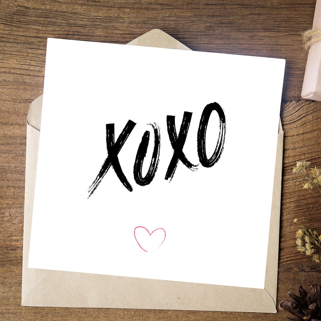 Hugs and Kisses Card XO Card Love Card Greeting Card Personalised Card ...