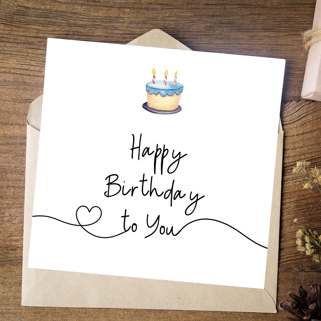 Happy Birthday Card Cake Design Card Birthday Cake Card Gift Card Cake ...
