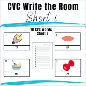 CVC Words Write the Room Phonics Worksheet CVC Words and Pictures ...