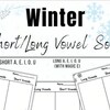 Short and Long Vowel Sort Worksheet Cut and Paste Phonics - Winter ...