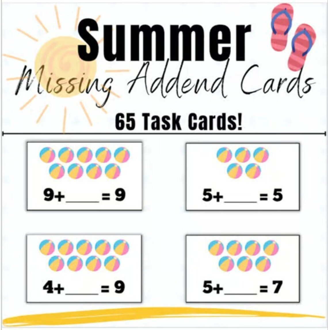 Math Worksheet Printable First Grade Math Center Task Card Digital ...