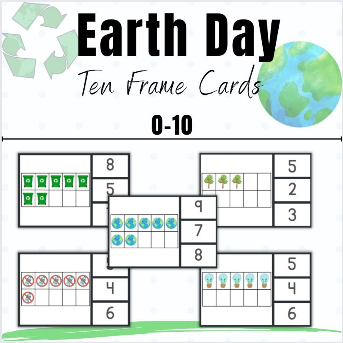 First Grade Math Ten Frame Printable Math Worksheets Centers Task Cards ...