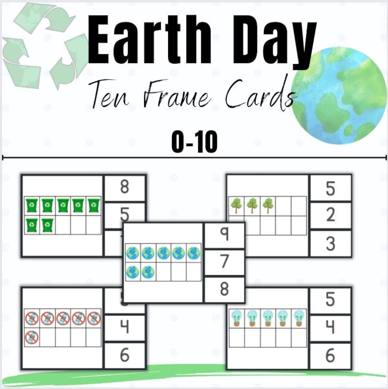 First Grade Math Ten Frame Printable Math Worksheets Centers Task Cards ...