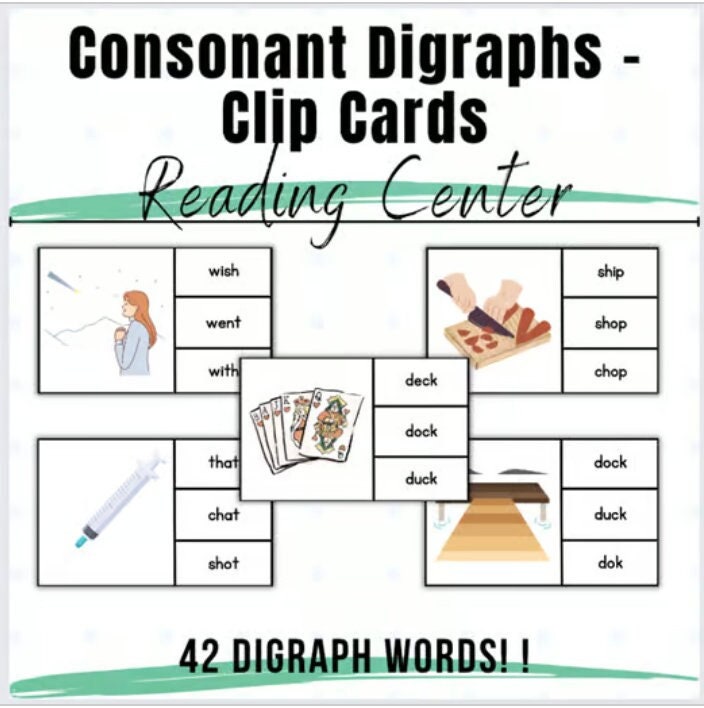 Phonics Rules Phonics Worksheet Kindergarten Digraph Cards First Grade ...