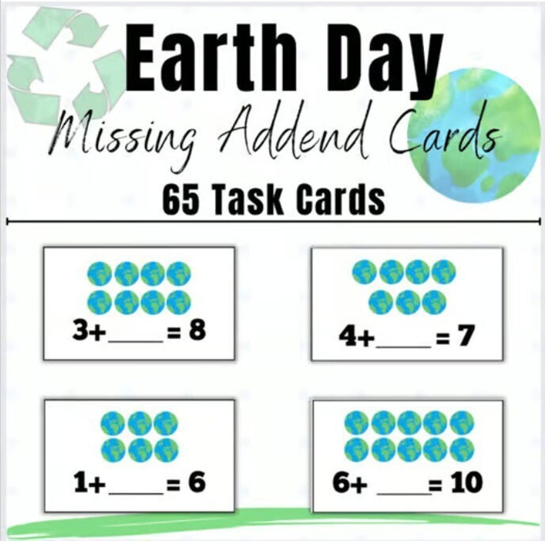 Math Worksheet Printable First Grade Math Center Task Card Kindergarten ...