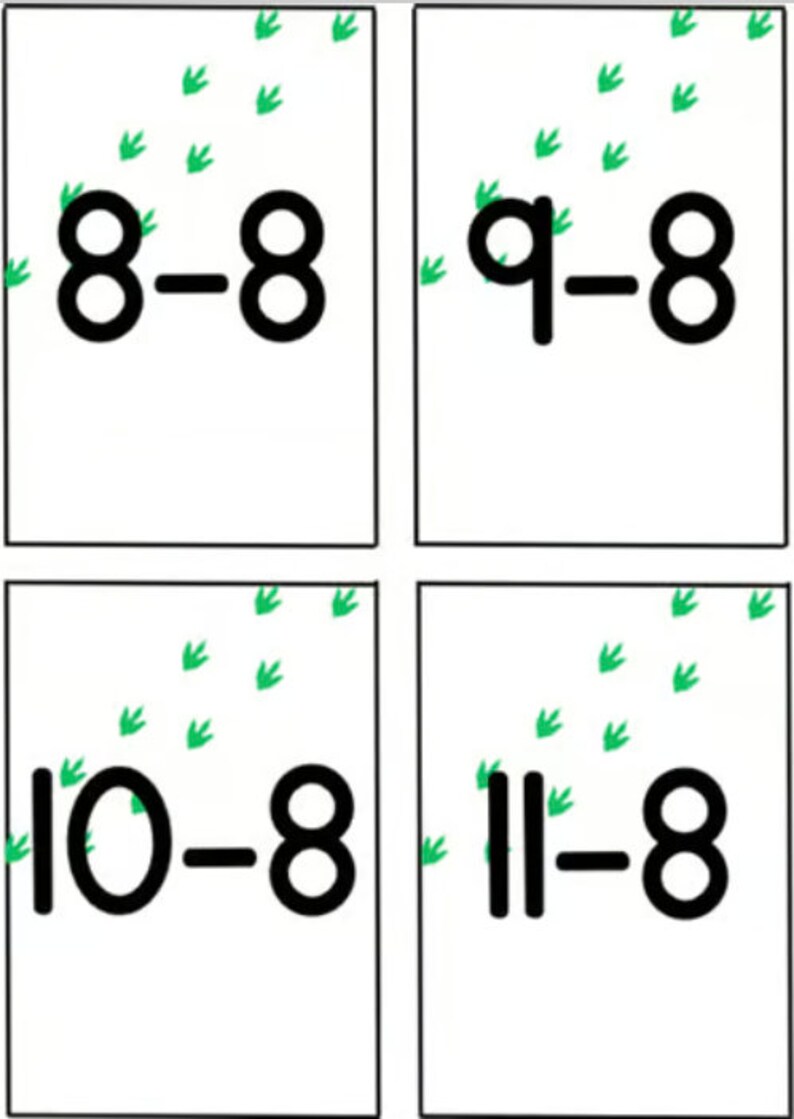 Subtraction Fact Practice Subtraction Printable Flashcards Activity for ...