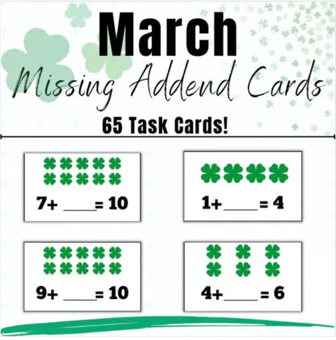 Math Worksheet Printable First Grade Math Center Task Card Digital ...