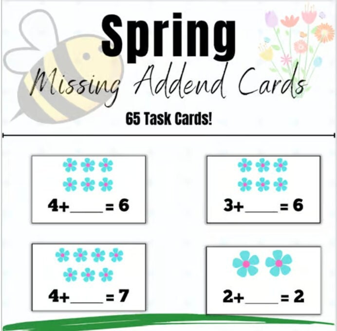 Math Worksheet Printable First Grade Math Center Task Cards Digital ...