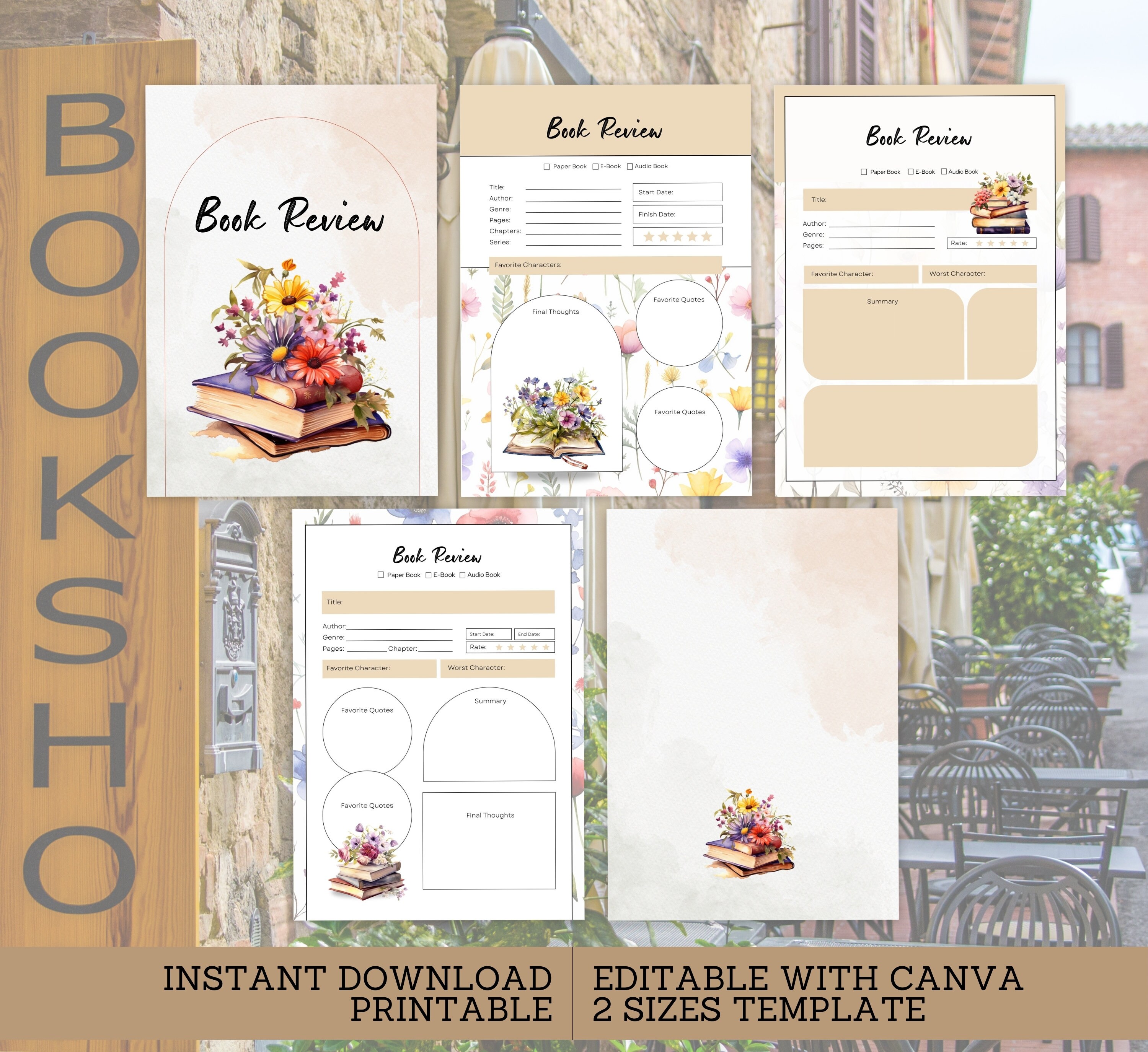Book Review Template, Book Club Essentials , Reading Tracker, Reader ...