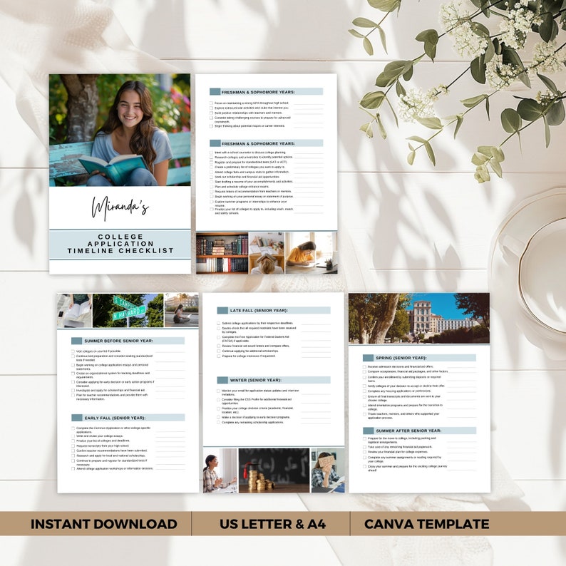 College Application Timeline Checklist Template, Teen Visual ...