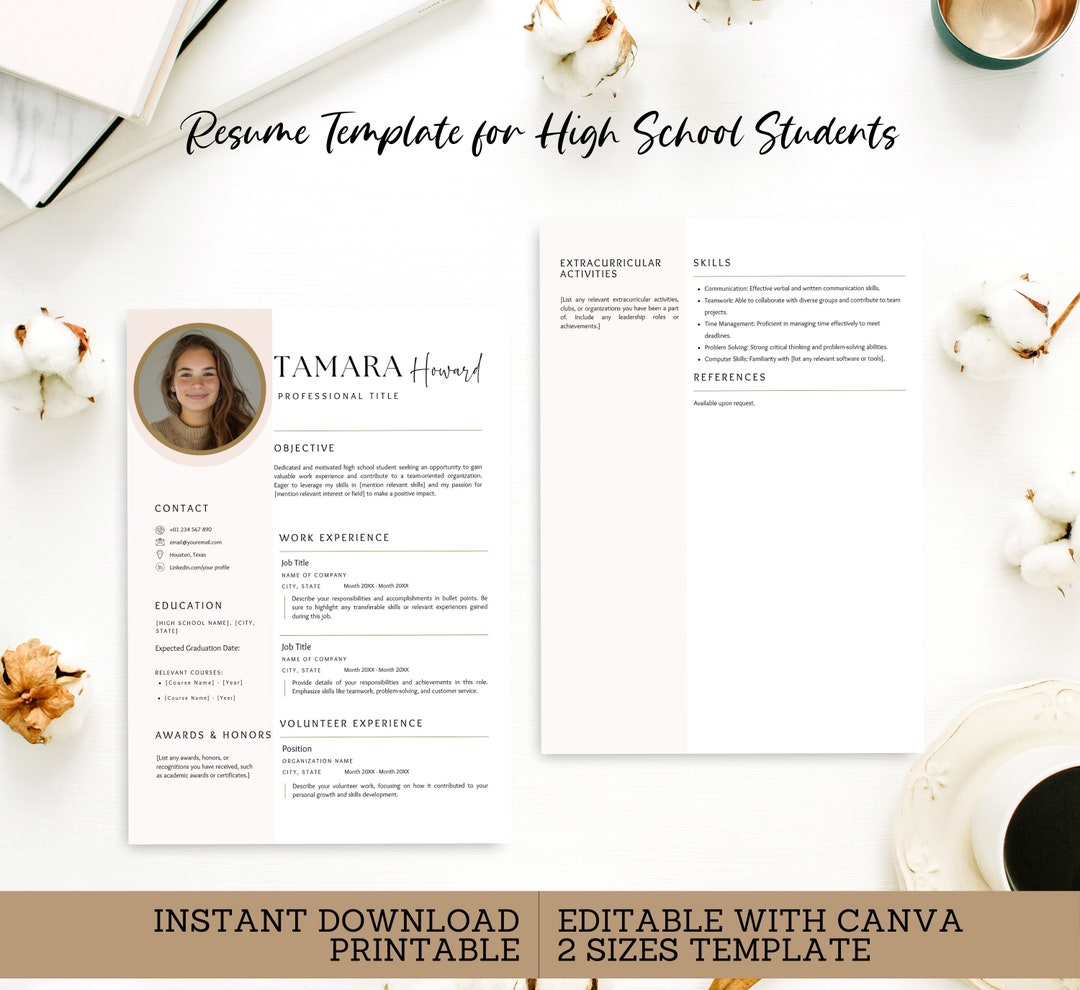 High School Student Resume, First Job Application, Internship CV ...