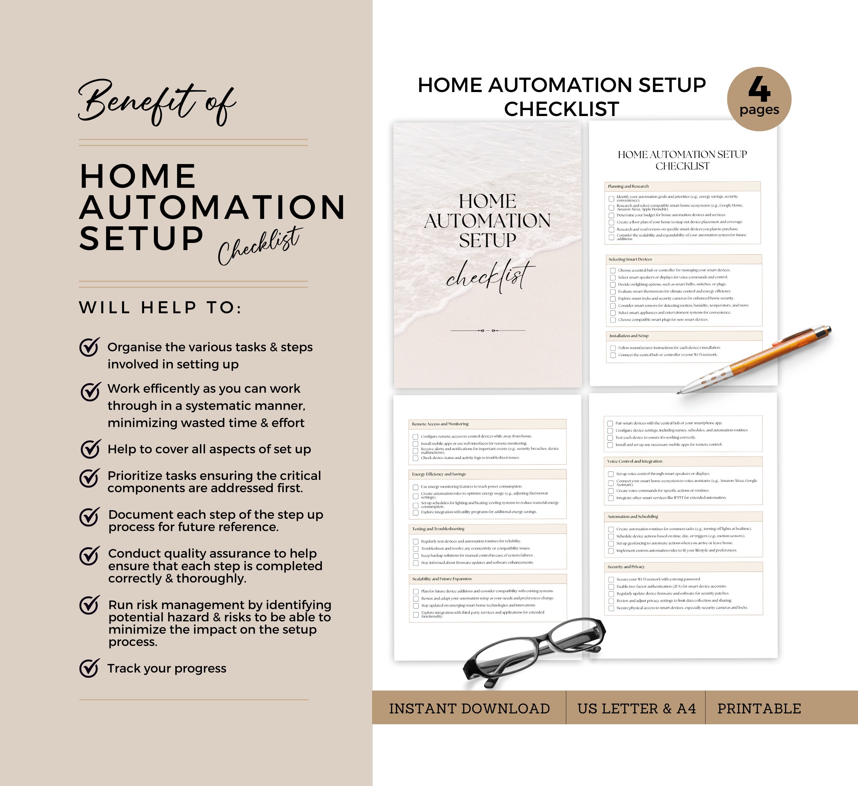Home Automation Setup Checklist, Family House Security Checklist, Smart ...