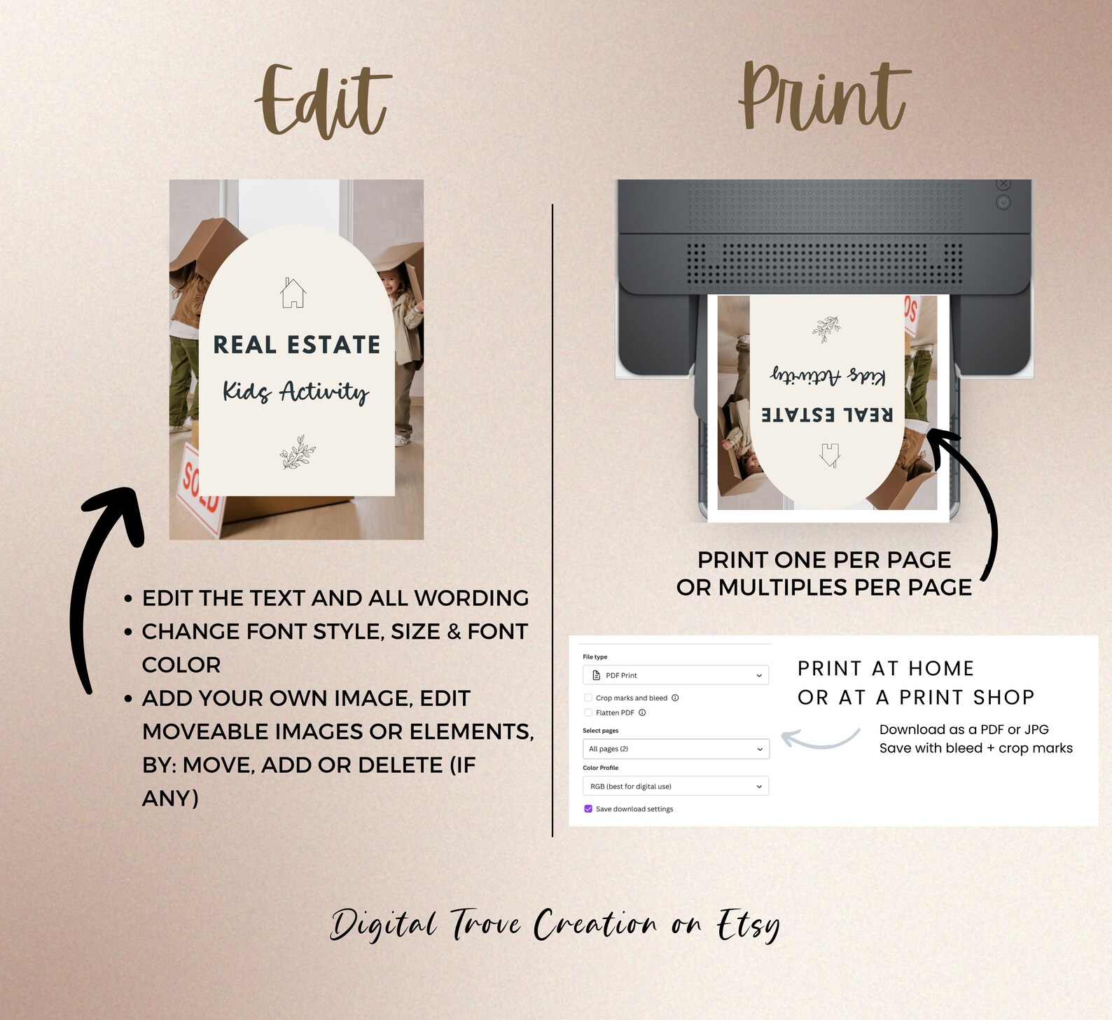 Real Estate Open House Kids Activity Sheet Template, Realtor Marketing ...