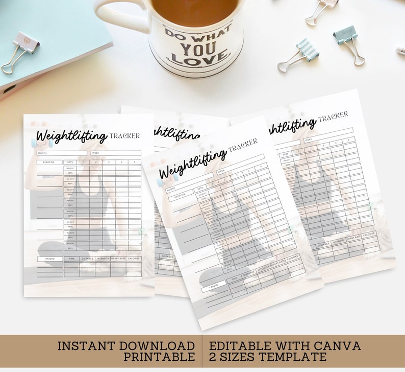 Weightlifting Tracker Template, Women's Fitness Journal, Training Log ...