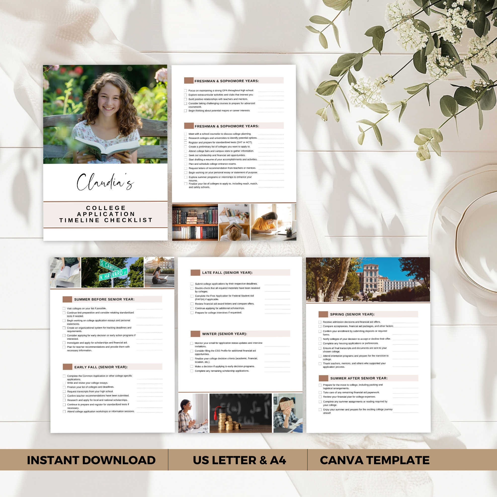 College Application Timeline Checklist Template, Teen Visual ...