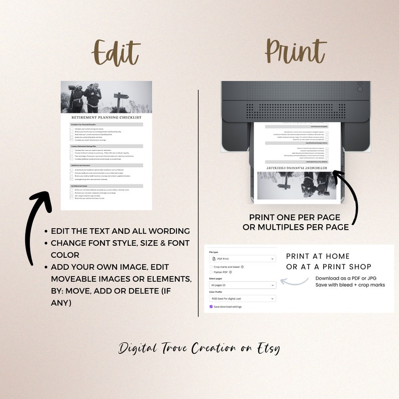 Retirement Planning Checklist Template, Retired Preparation, Organizer ...