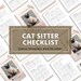 Pet Cat Sitter Checklist Template, Cat Sitting Away Holiday Care ...
