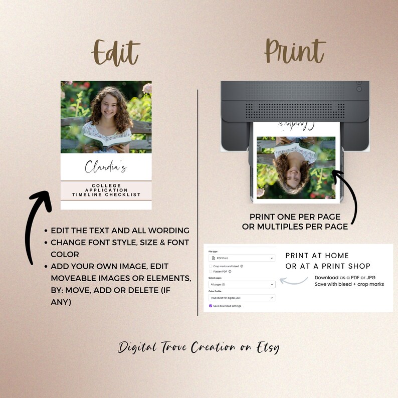 College Application Timeline Checklist Template, Teen Visual ...