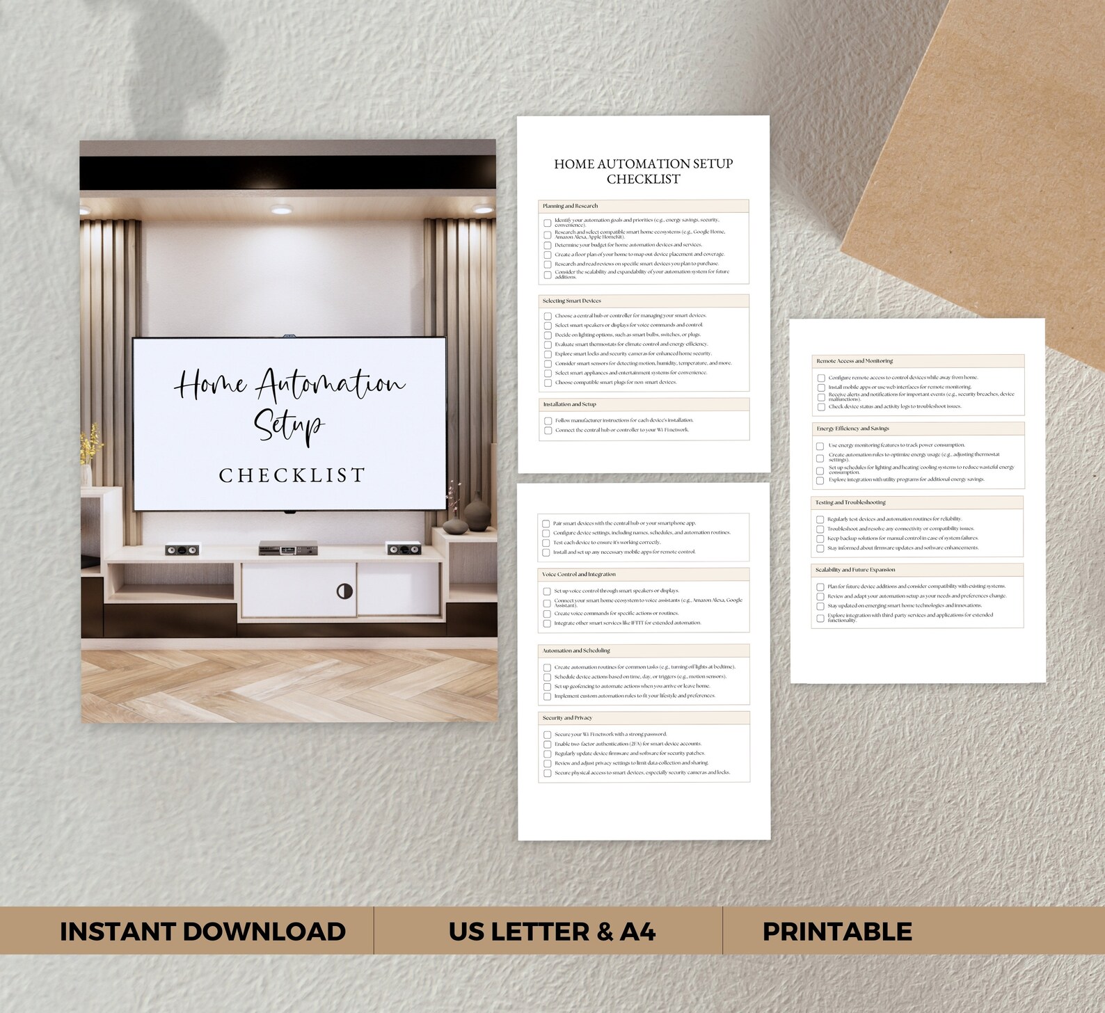 Home Automation Setup Checklist, Family House Security Checklist, Smart ...