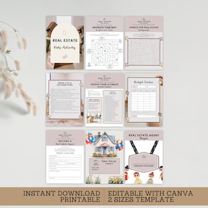 Real Estate Open House Kids Activity Sheet Template, Realtor Marketing ...