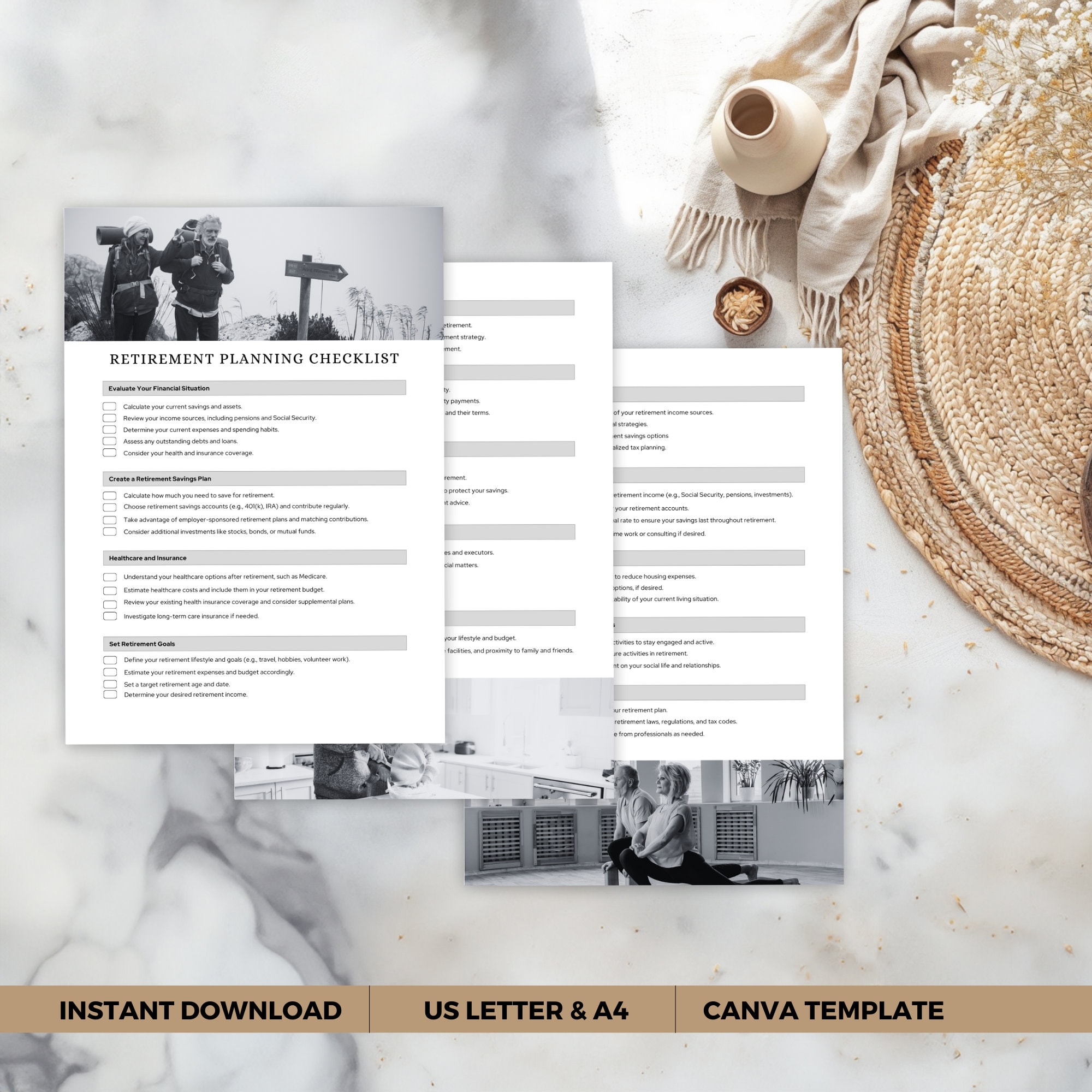 Retirement Planning Checklist Template, Retired Preparation, Organizer ...
