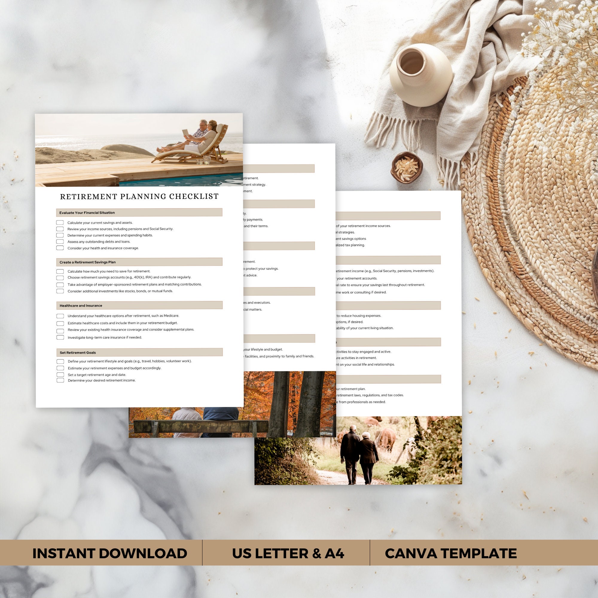 Retirement Planning Checklist Template, Retired Preparation, Organizer ...