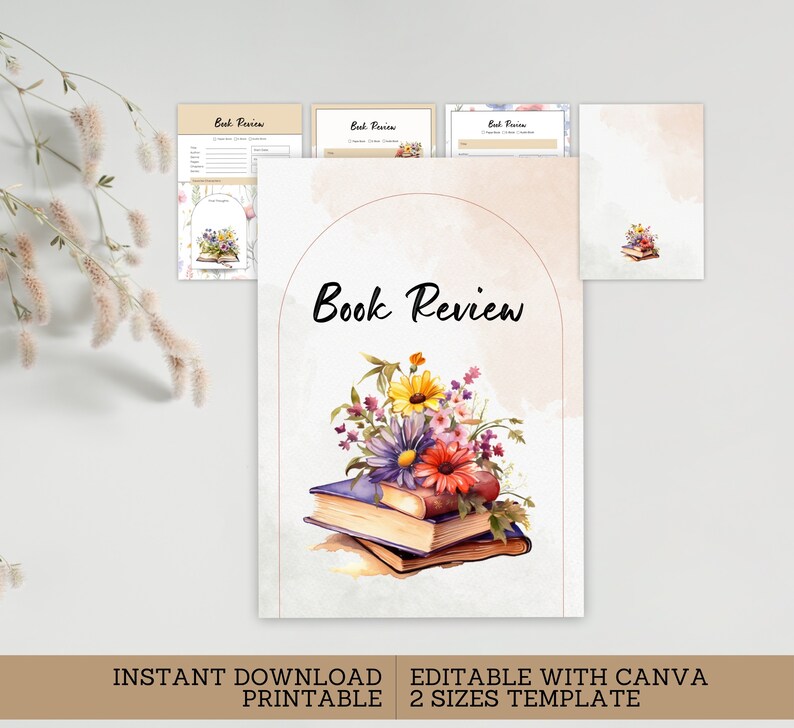 Book Review Template, Book Club Essentials , Reading Tracker, Reader ...