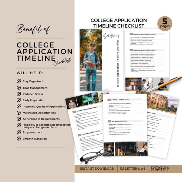College Application Timeline Checklist - Etsy