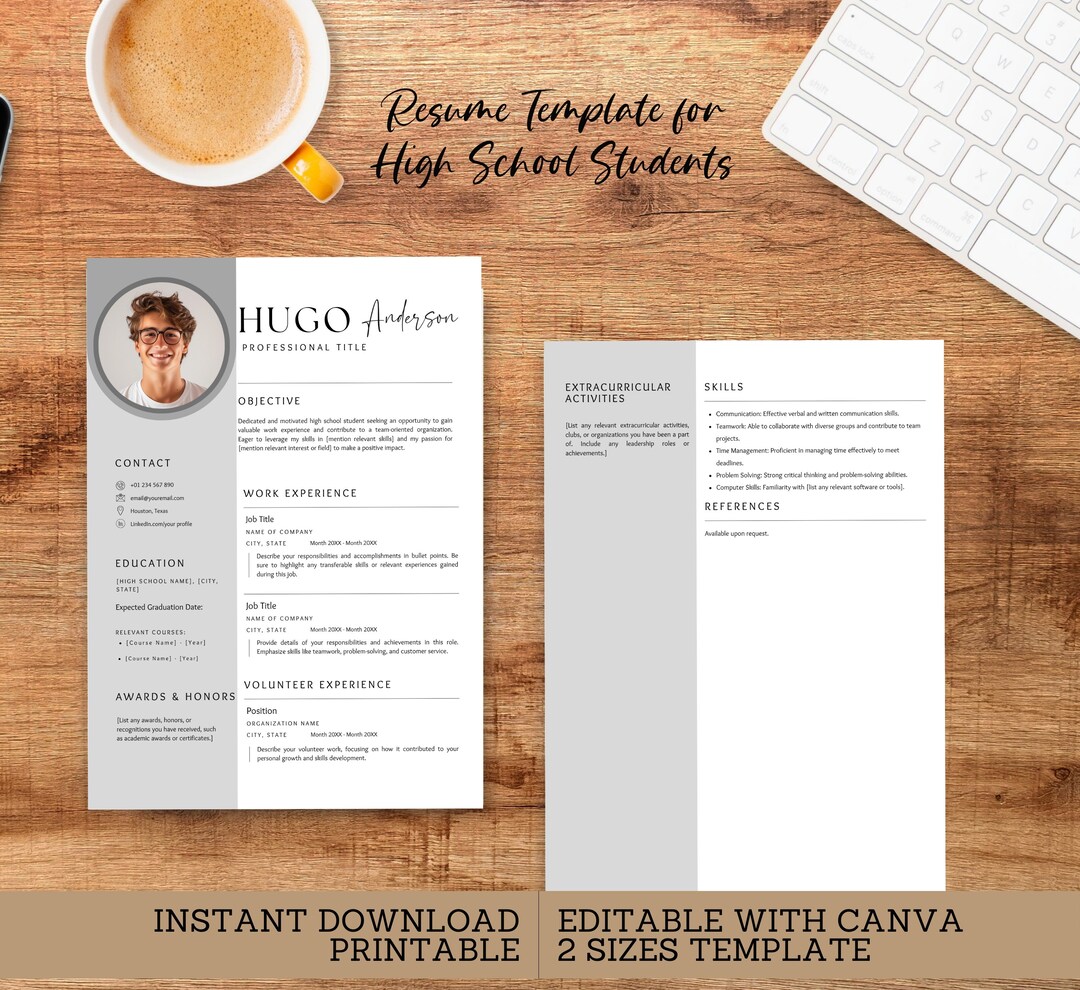 High School Student Resume, First Job Application, Internship CV ...