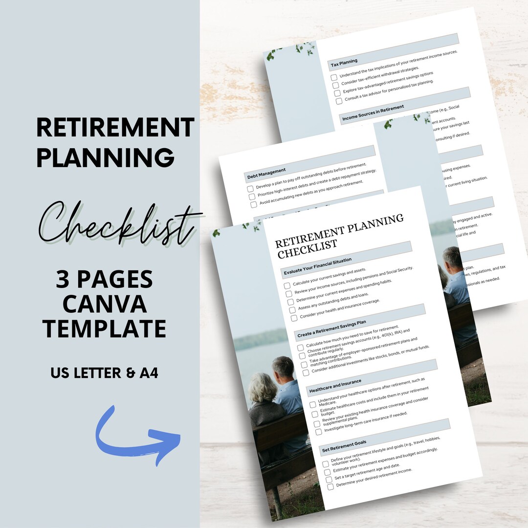 Retirement Planning Checklist Template, Retired Preparation, Organizer ...