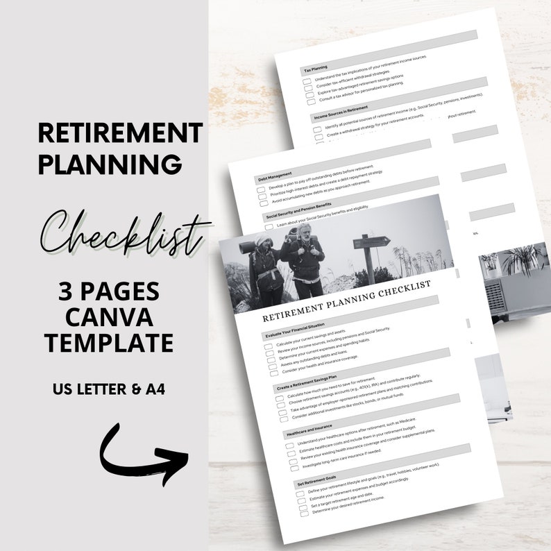 Retirement Planning Checklist Template, Retired Preparation, Organizer ...