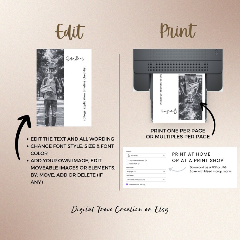 College Application Timeline Checklist Template, Teen Visual ...