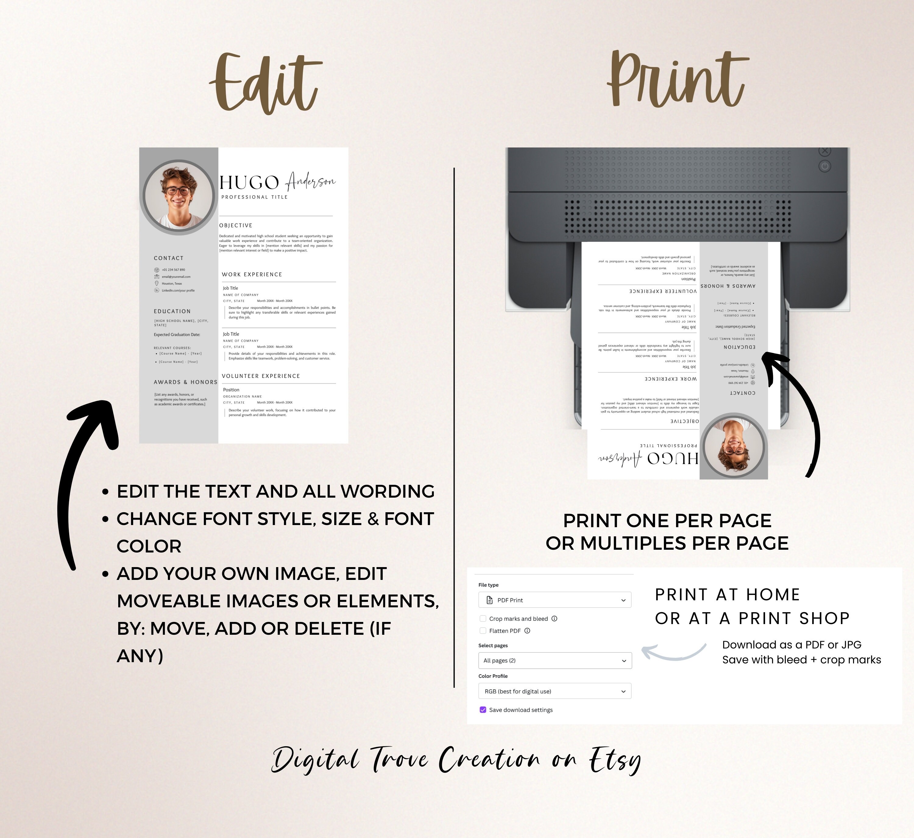 High School Student Resume, First Job Application, Internship CV ...