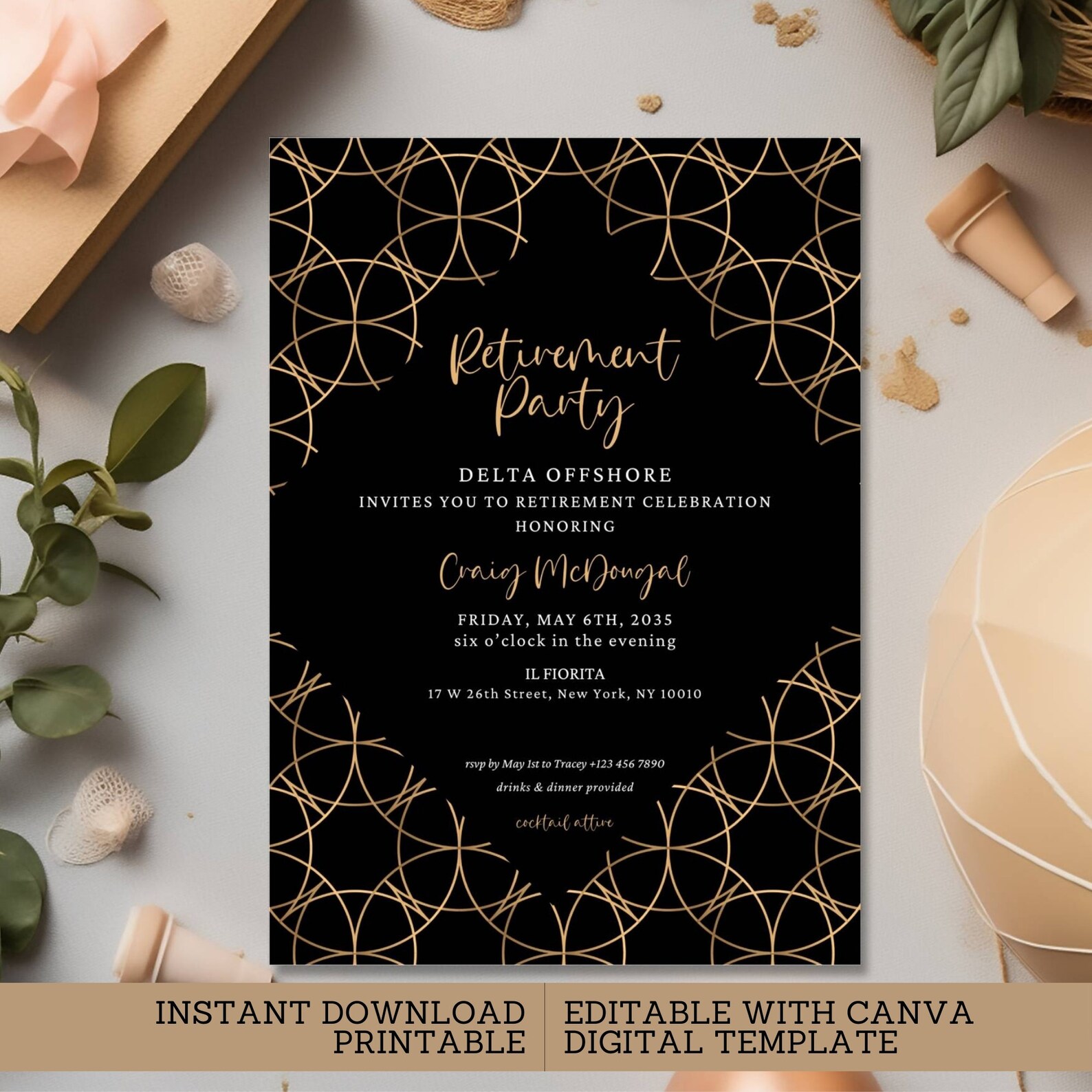 Retirement Party Invitation Template, Company Event, Business Retired ...