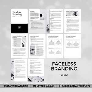 Faceless Branding Guide Template, Brand Style Guide, Small Business ...