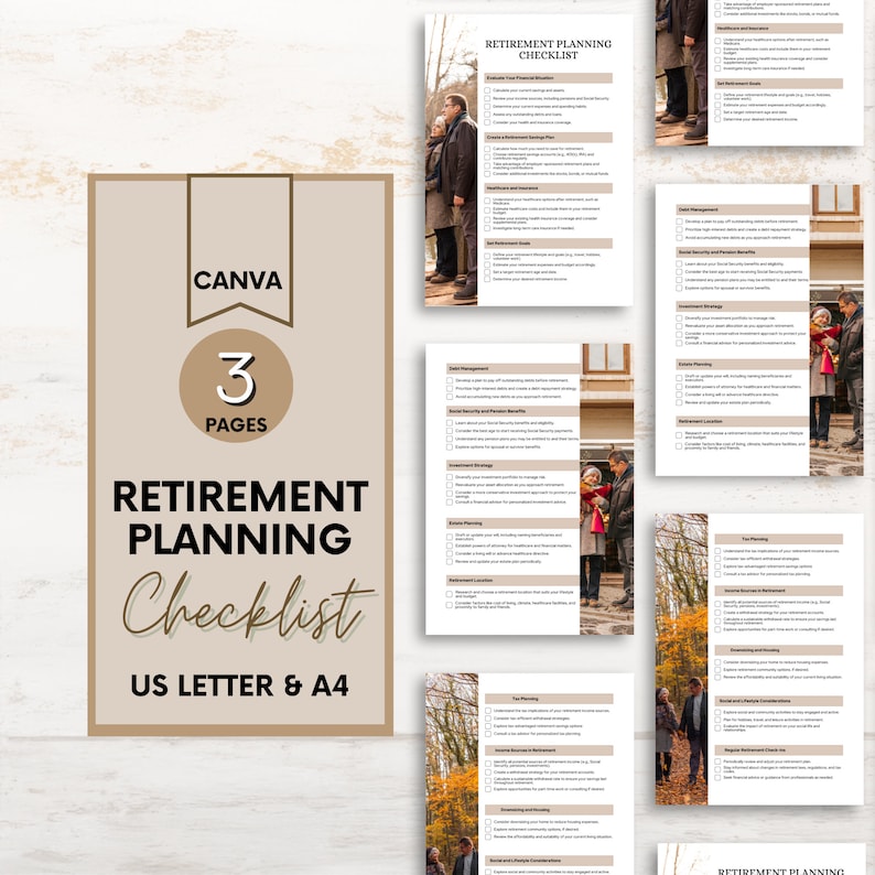Retirement Planning Checklist Template, Retired Preparation, Organizer ...